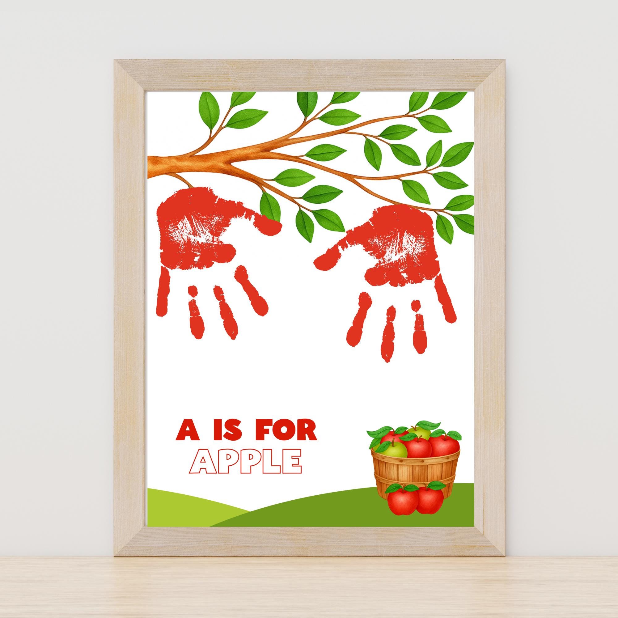 Apple Handprint Craft: Fall Kids Activity, Classroom Art (instant ...