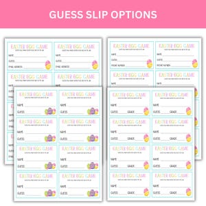 Easter Egg Guessing Game: Printable Party Activity (instant Download ...