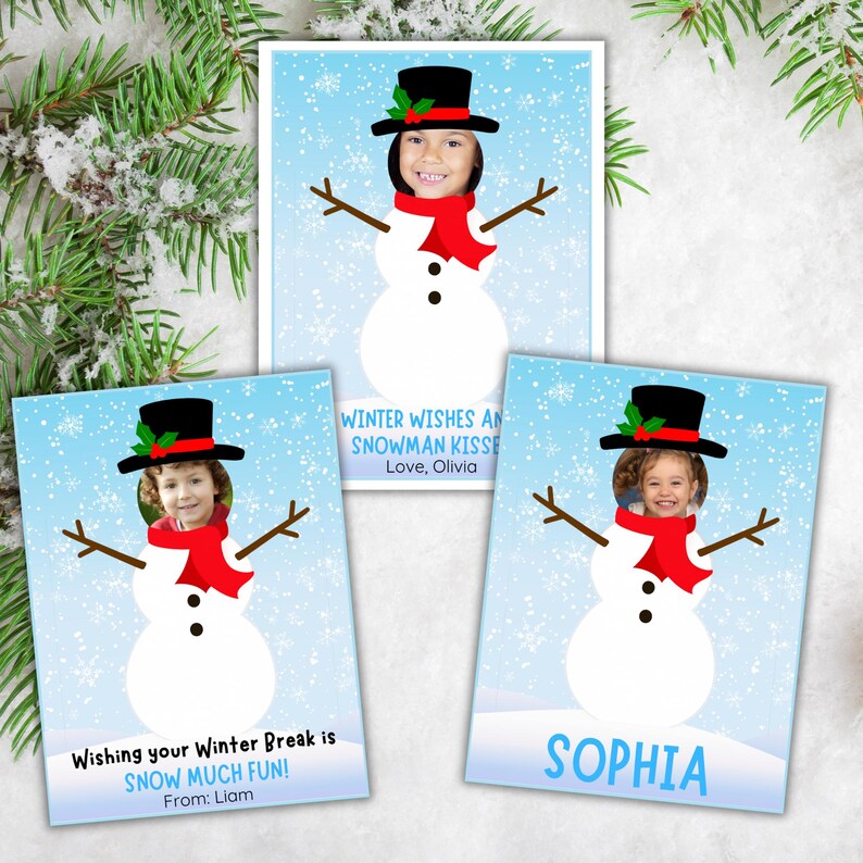 Editable Snowman Gift Tag | “snow Much Fun” Holiday Template | Photo ...