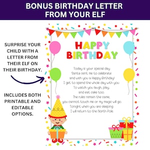 New Elf Arrival and Departure Letters, First Year Elf Arrival, Editable ...