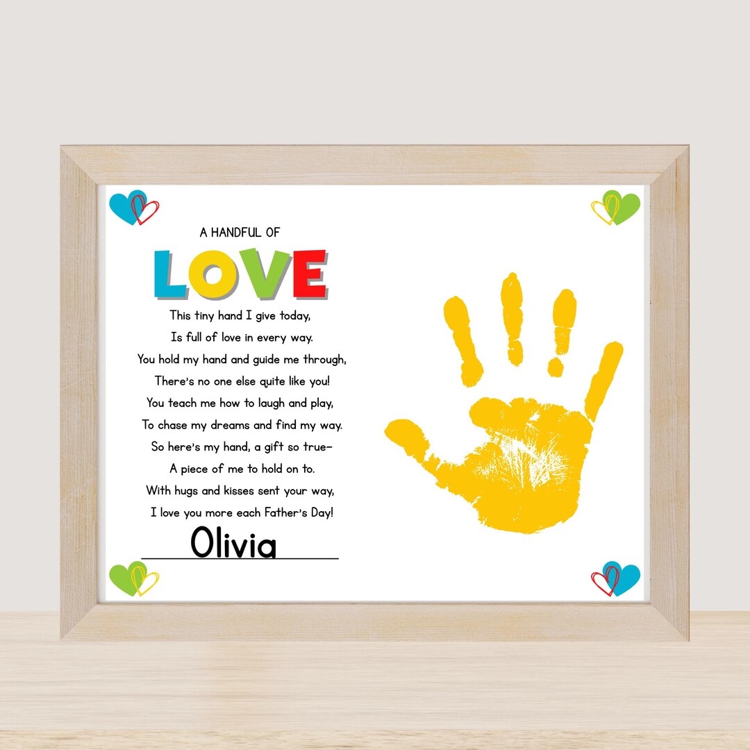 Personalized Father’s Day Handprint Poem Printable | A Handful of Love ...