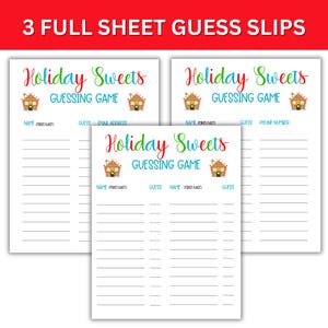 Holiday Sweets Guessing Game Printable | Christmas Party Game - Etsy