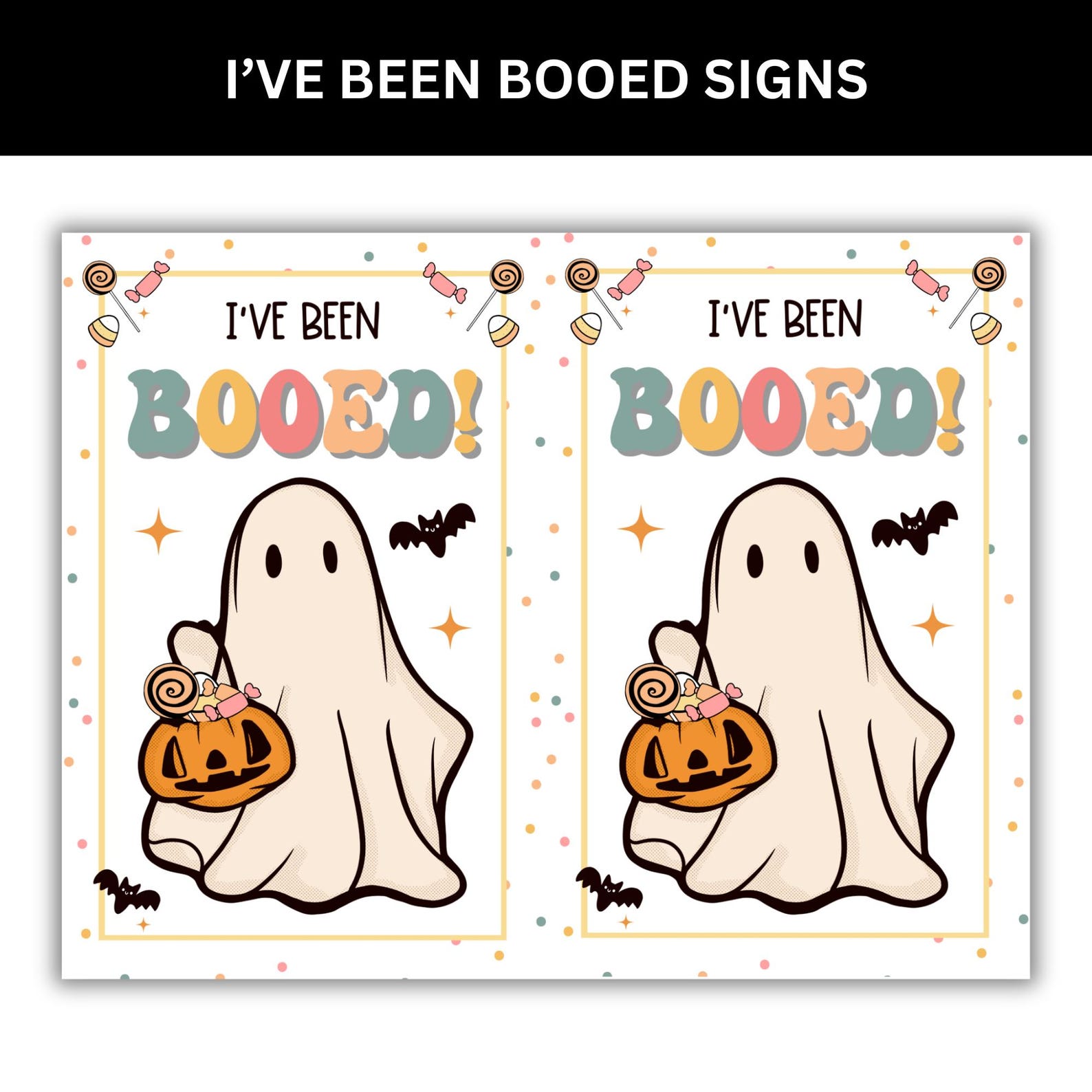 You've Been Booed Kit: Retro Ghost Halloween Printable (PDF Download ...