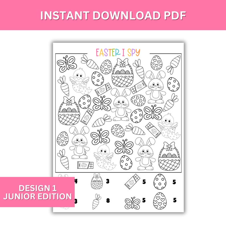Easter I Spy Printable Game | Fun Kids Activity | Instant Download PDF ...