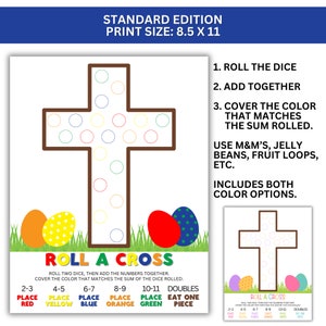 Roll a Cross Printable Game Easter Activity Instant Download Full ...