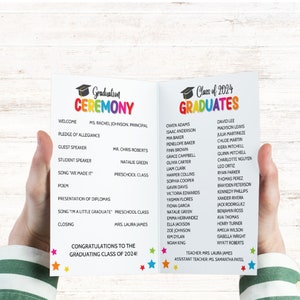 Editable Pre-k Graduation Program - Canva Editable - Instant Download ...