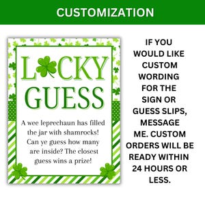 Lucky Guess St. Patrick’s Day Guessing Game | Instant Download ...