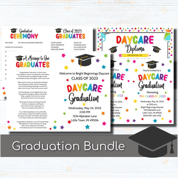 Daycare Graduation Program Template - Etsy