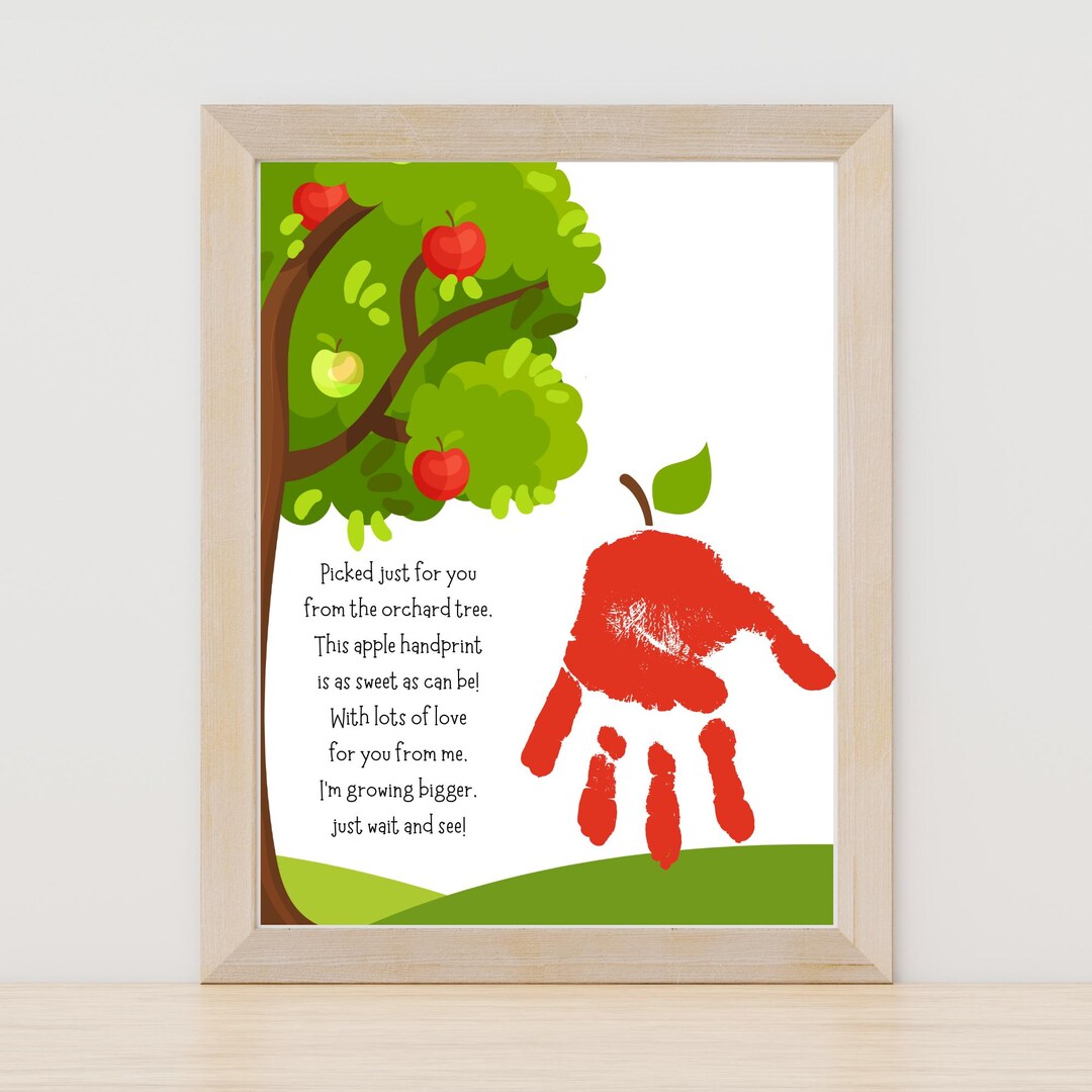 Apple Handprint Poem Art: Fall Keepsake Craft (instant Download PDF) - Etsy