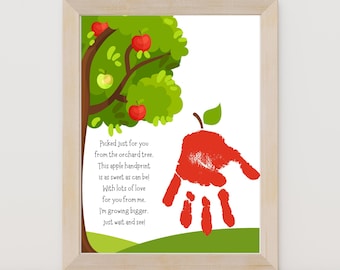 Handprint Art Printable Apple Handprint Craft Kids Activity Child ...