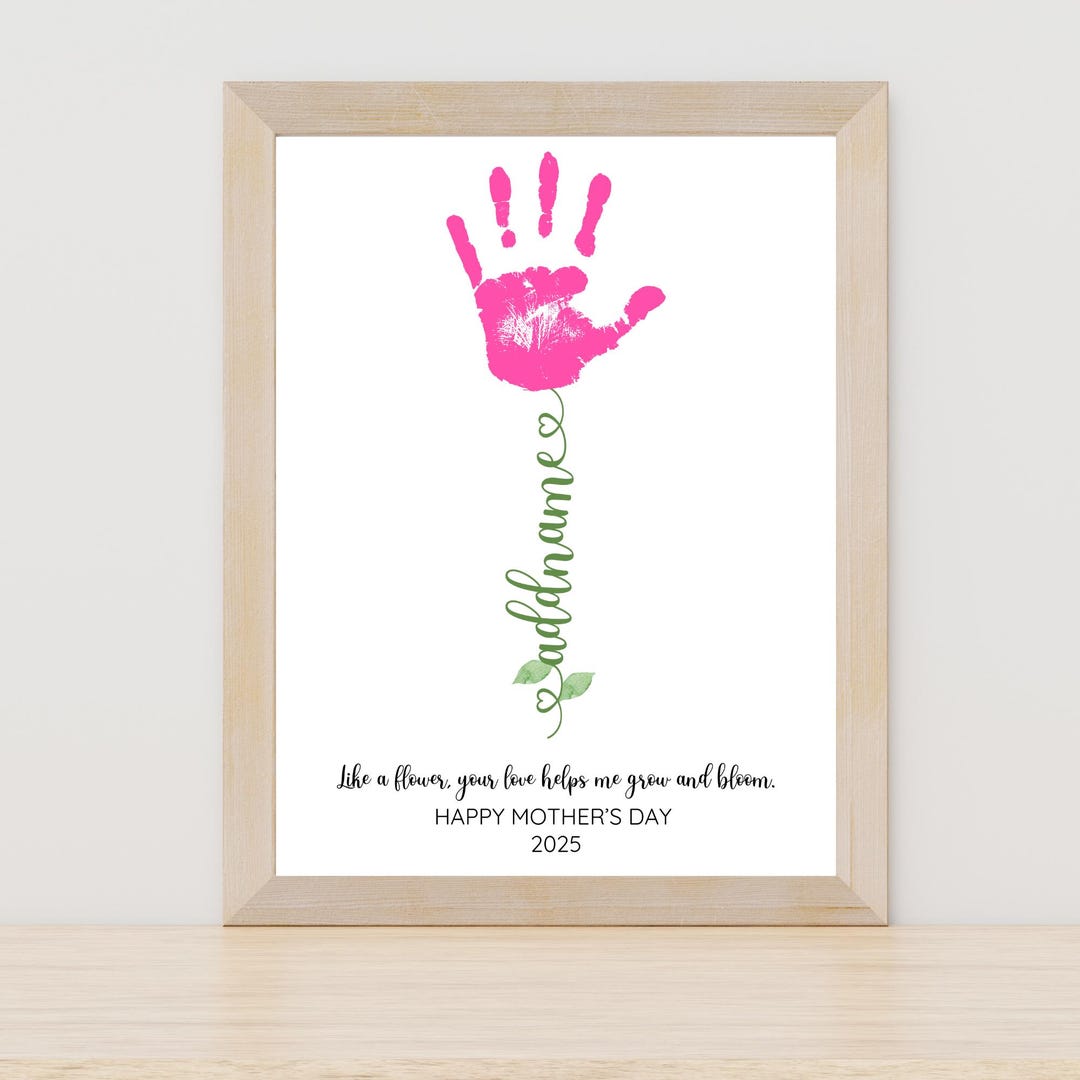 Personalized Handprint Flower Stem | Mother's Day Gift (PDF Printable ...