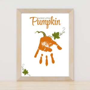 Cutest Little Pumpkin Handprint Craft Printable | Pumpkin Footprint ...