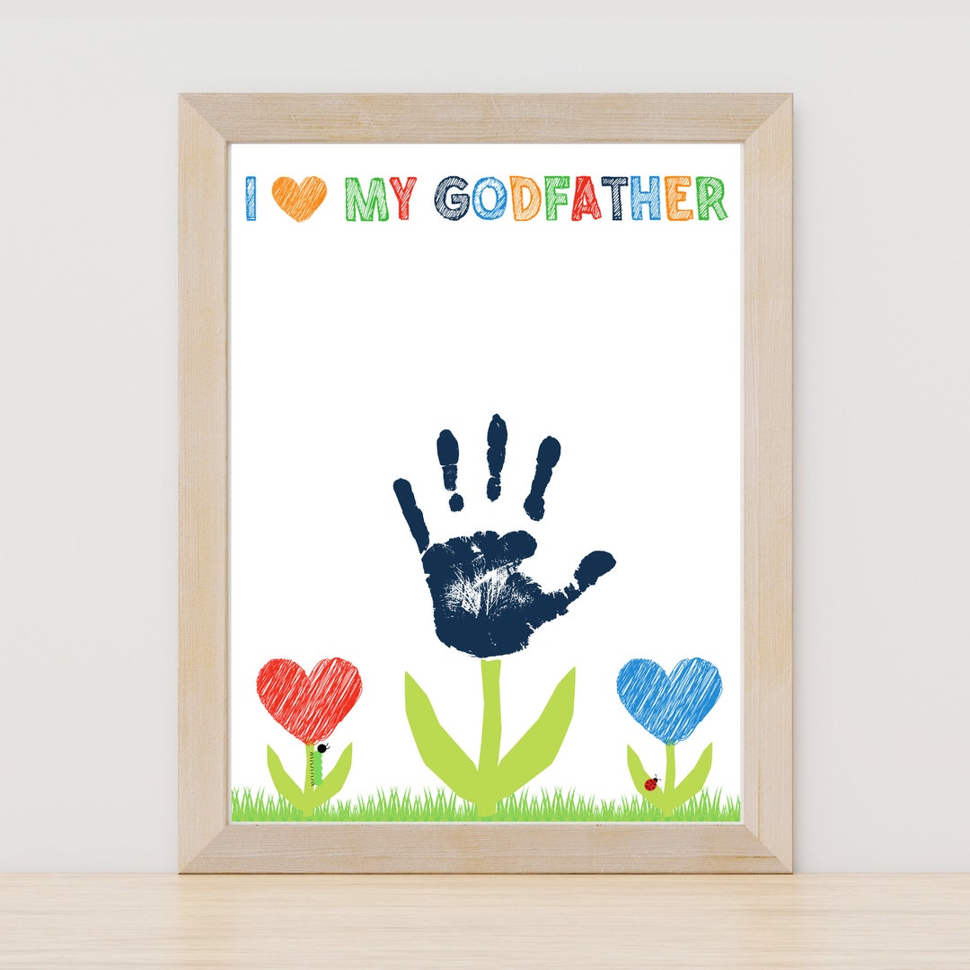 Father's Day Handprint Printable | Godfather Gift | Godparents Day ...