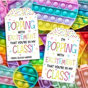 Popping With Excitement Tags, Editable School Tag, Welcome Back Popcorn ...