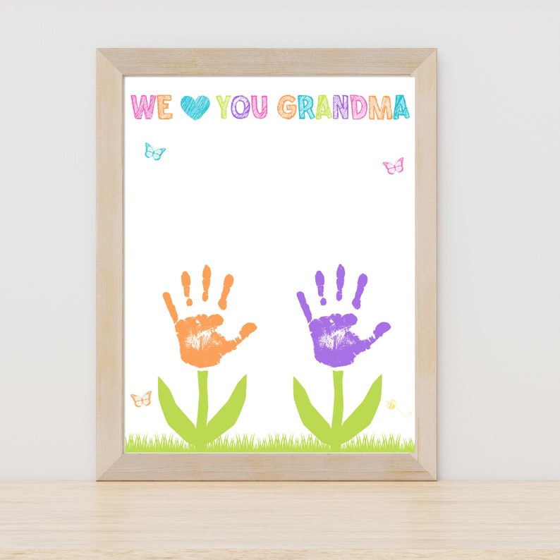I Love You Grandma Handprint Art, Mother's Day Gift (PDF) - Etsy