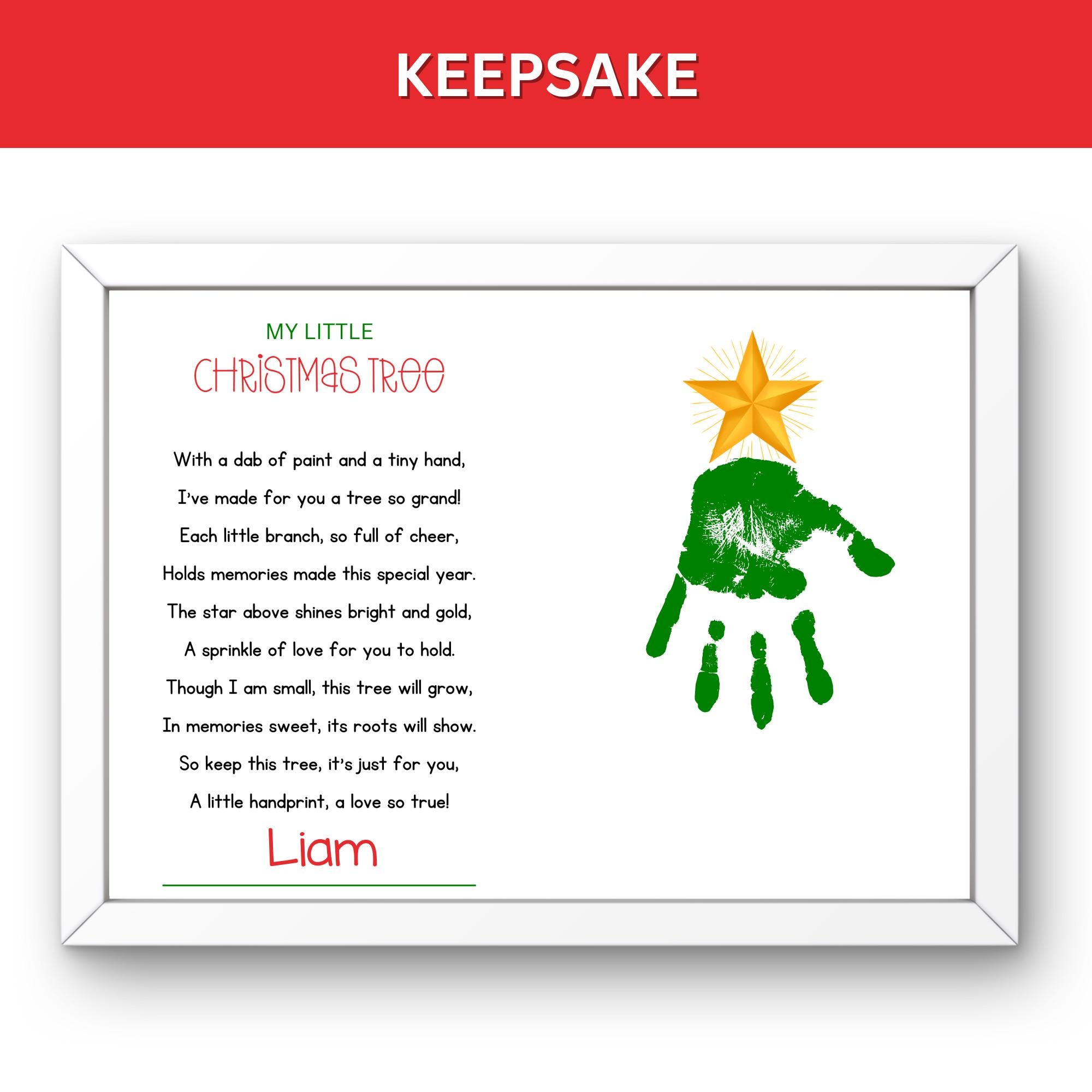 Christmas Tree Handprint Poem: DIY Holiday Keepsake (instant Download ...