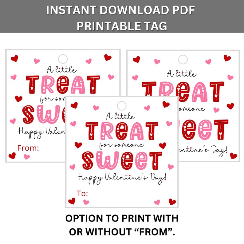 Valentine Tags A Little Treat for Someone Sweet | Printable Classroom ...