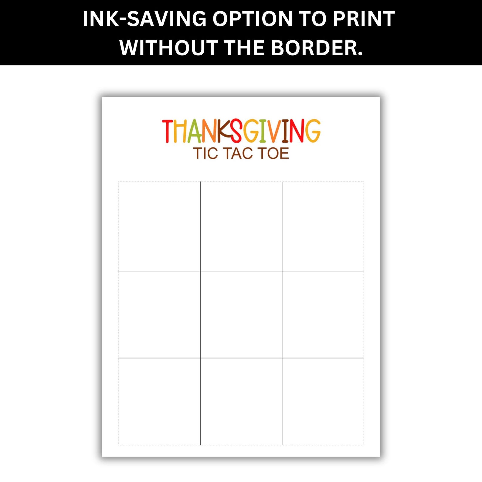 Thanksgiving Tic Tac Toe Printable Game - Instant Download PDF - Etsy