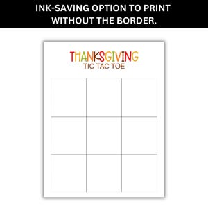 Thanksgiving Tic Tac Toe Printable Game - Instant Download PDF - Etsy