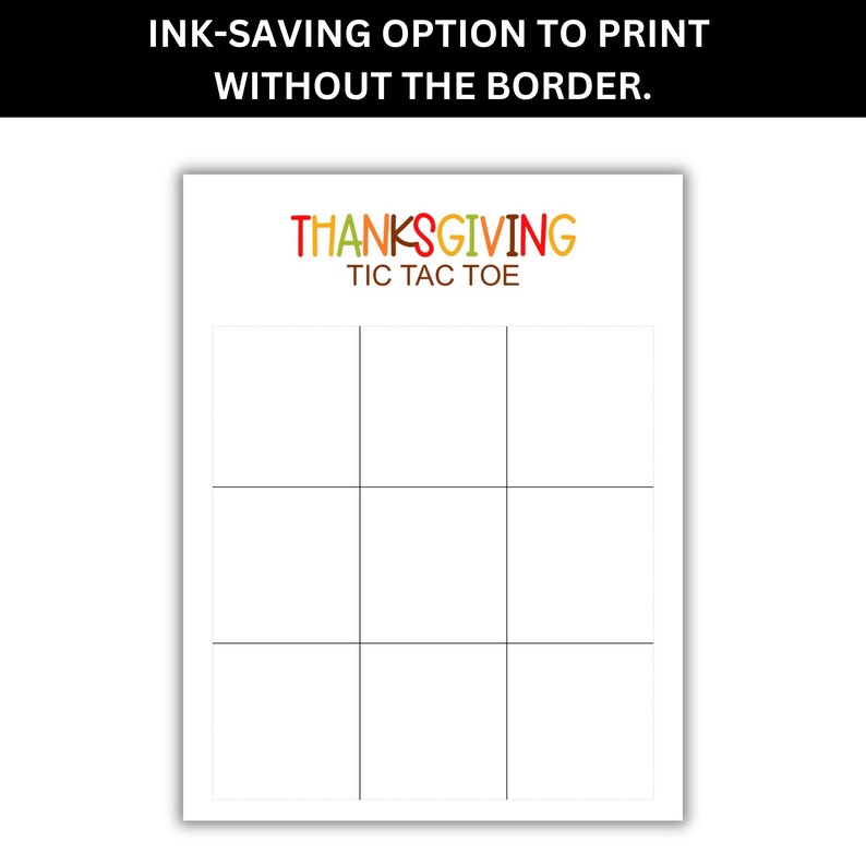 Thanksgiving Tic Tac Toe Printable Game - Instant Download PDF - Etsy