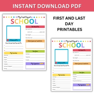First and Last Day of School Interview | Back to School Printable | All ...