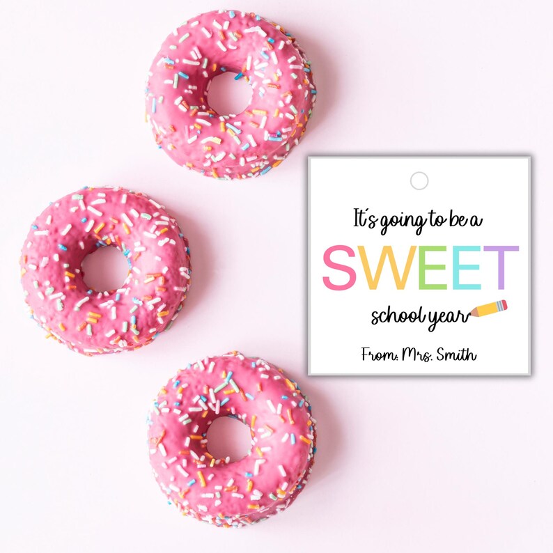 Editable Back to School Gift Tags: Sweet School Year, Canva Template ...