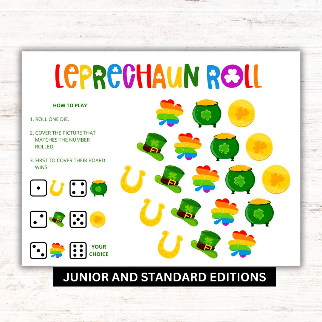 Leprechaun Roll & Cover Game | St. Patrick's Day Math (printable PDF ...