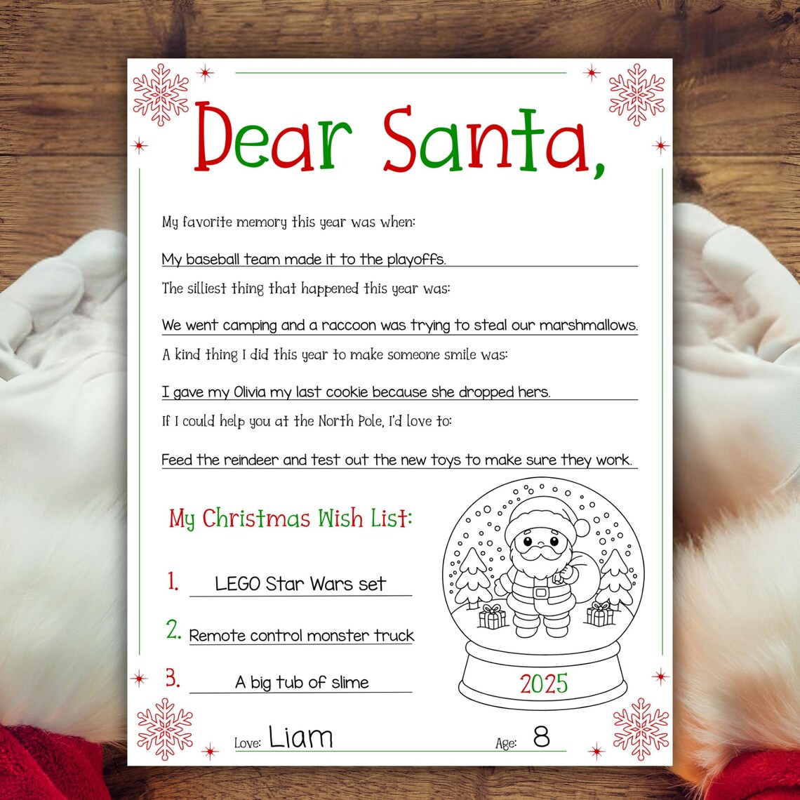 Letter to Santa Printable: Christmas Wish List Activity (PDF Download ...