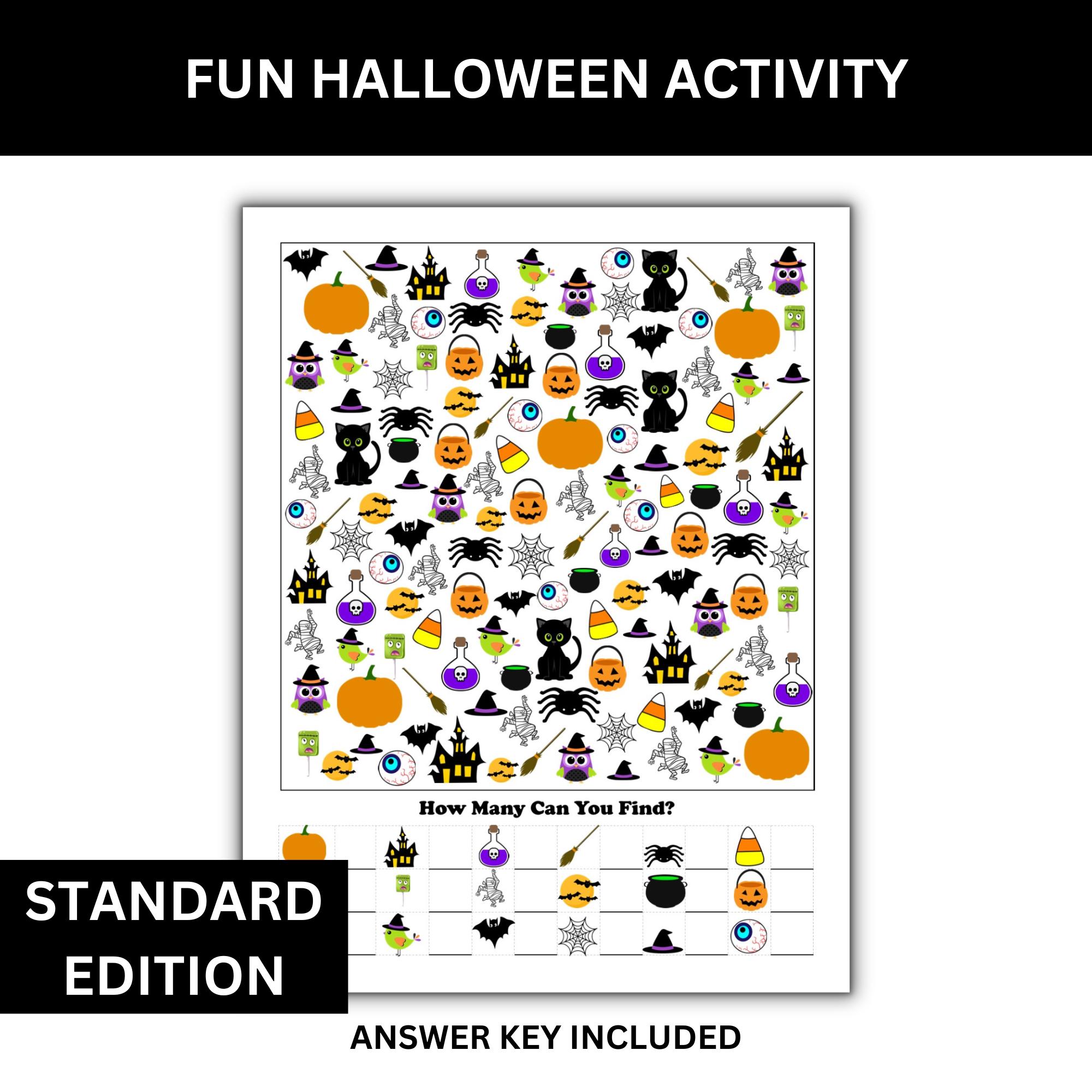 Halloween I Spy Game Printable: Kids Activity, Junior & Standard ...