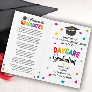 Daycare Graduation Ceremony Program: Editable Canva Template - Etsy