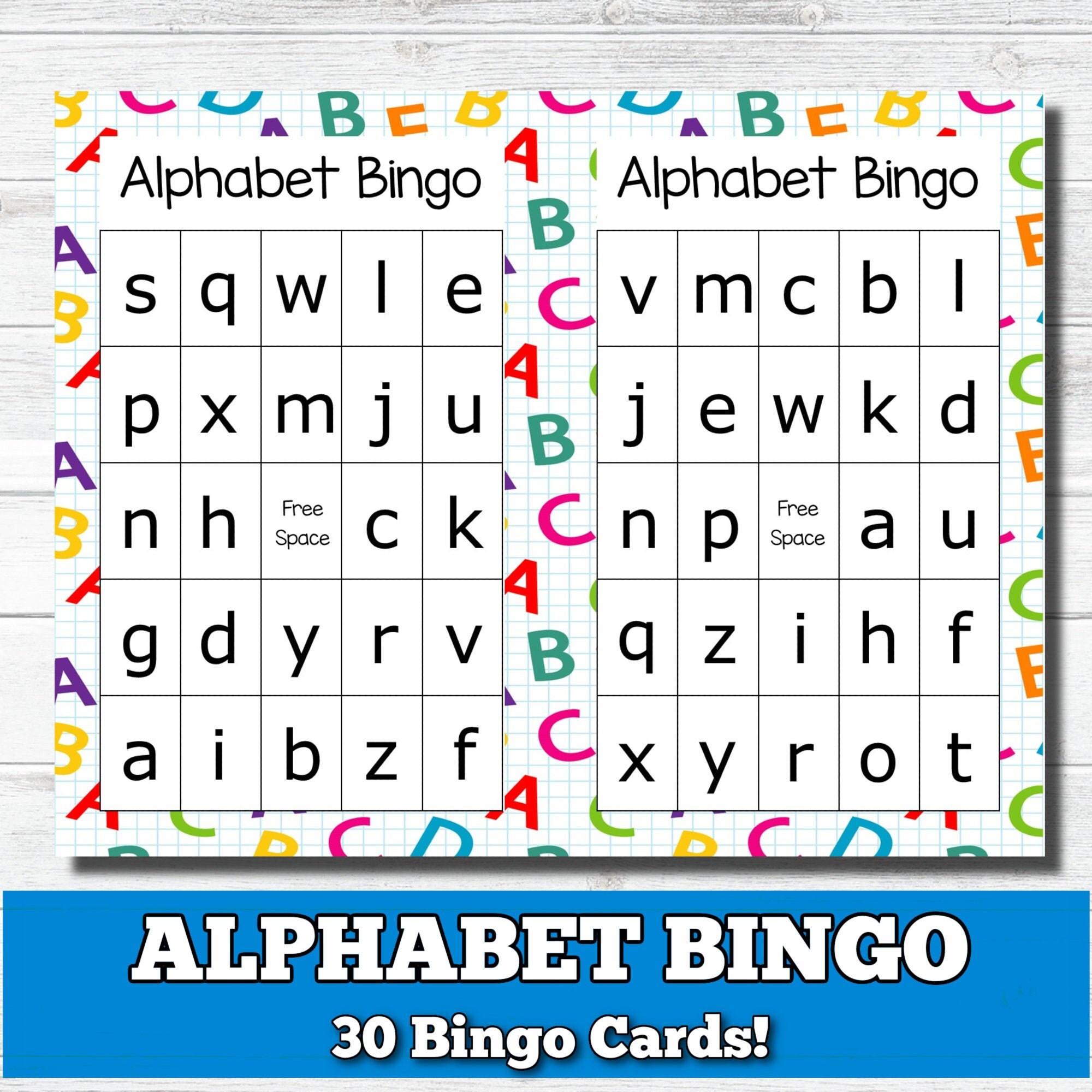 Alphabet Bingo ABC Bingo Early Learning Games Kindergarten | Etsy