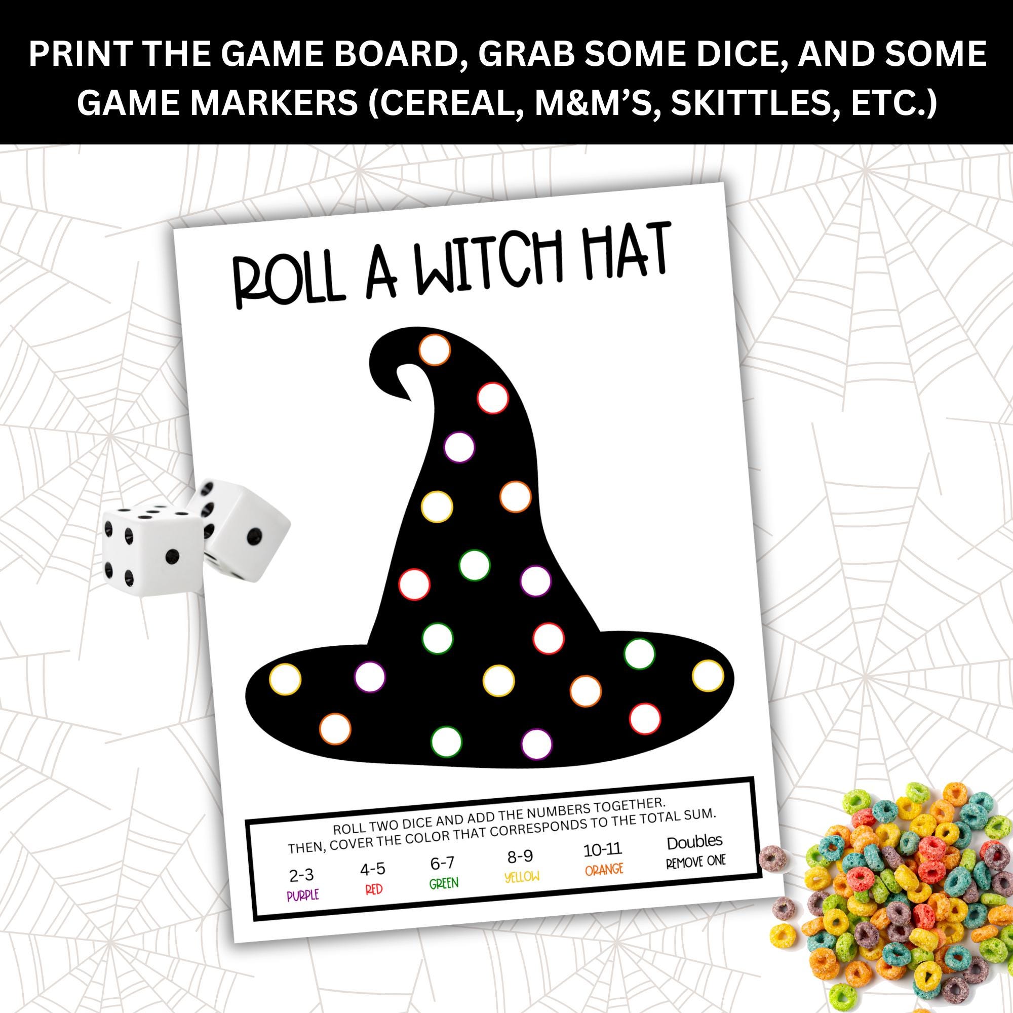 Halloween Dice Game Printable: Kids Classroom Activity (PDF Download, 8 ...