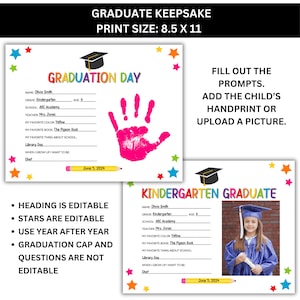 Kindergarten Graduation Bundle - Editable Canva Files - Program ...