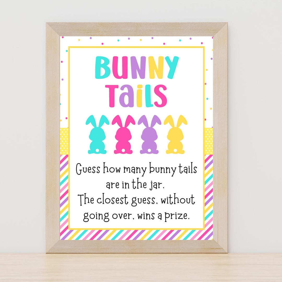 Guess How Many Bunny Tails Game | Easter Printable Game | Instant ...