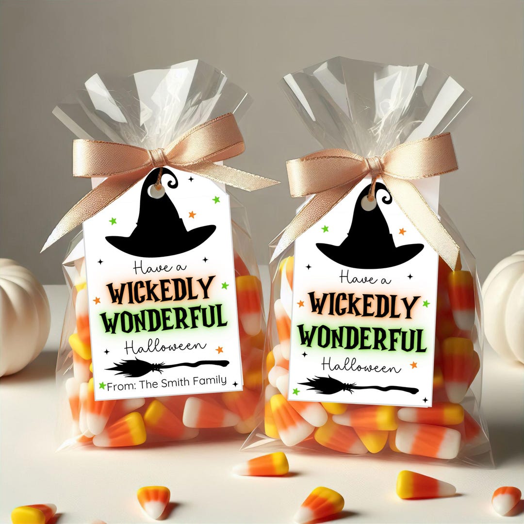 Editable Halloween Gift Tags, Canva Template (PDF Download) - Etsy