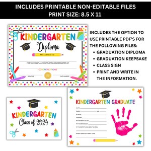Kindergarten Graduation Bundle - Editable Canva Files - Program ...
