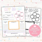 All About Me Poster Printable Worksheet Back to School Template First ...