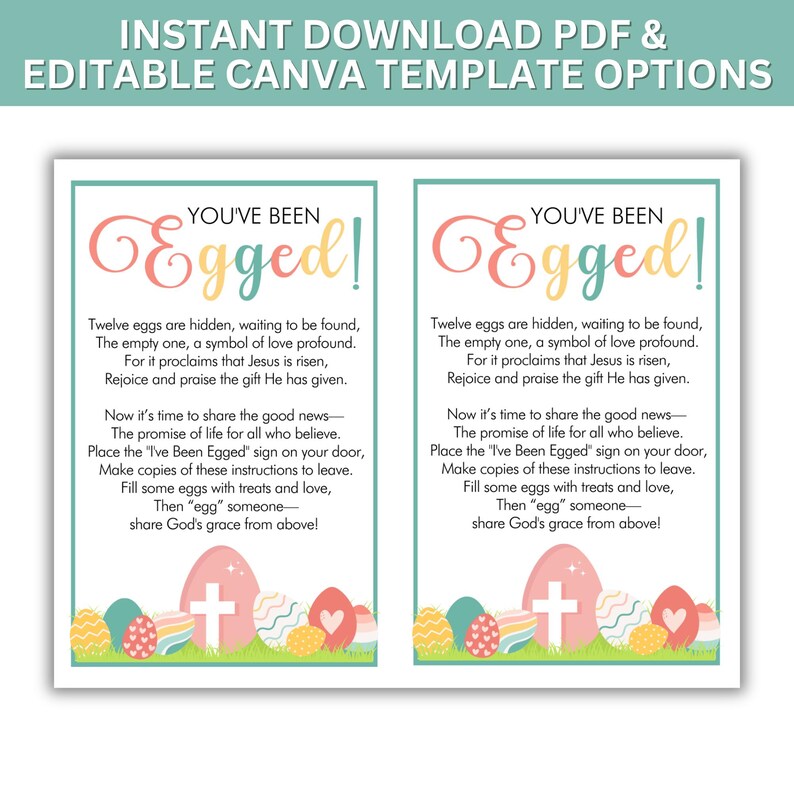 You've Been Egged Printable Easter Sign | Instant Download Editable ...