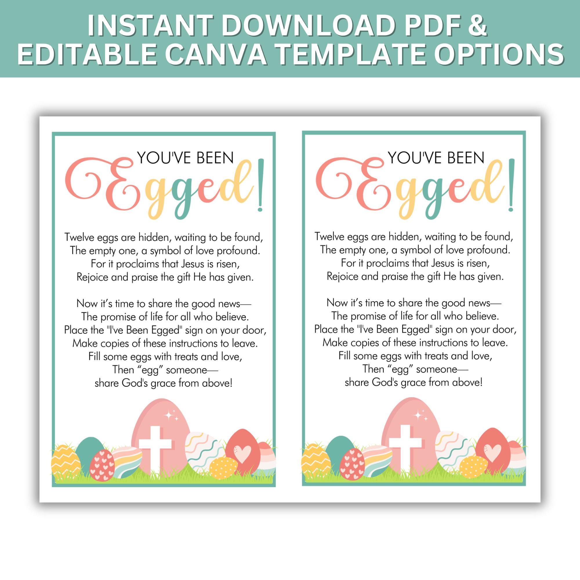 You've Been Egged Printable Easter Sign | Instant Download Editable ...