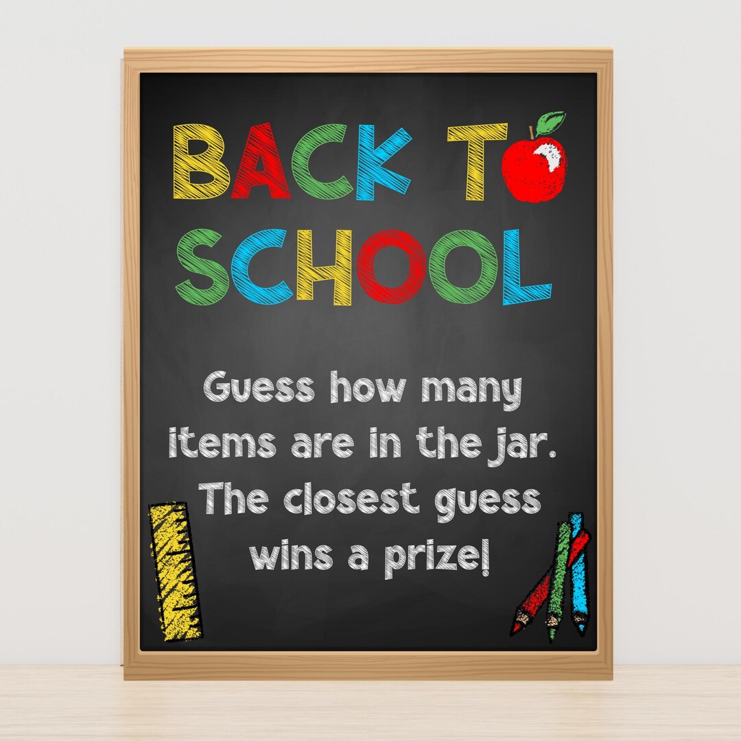 Back to School Guessing Game: Classroom Party Activity (PDF Download - Etsy