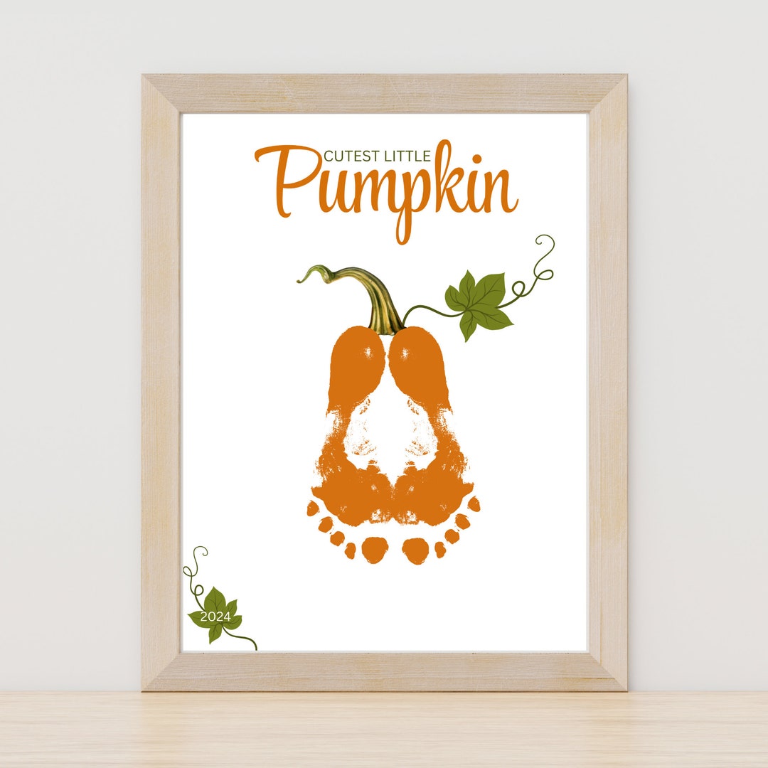 Cutest Little Pumpkin Handprint Craft Printable | Pumpkin Footprint ...