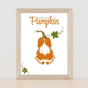 Cutest Little Pumpkin Handprint Craft Printable | Pumpkin Footprint ...