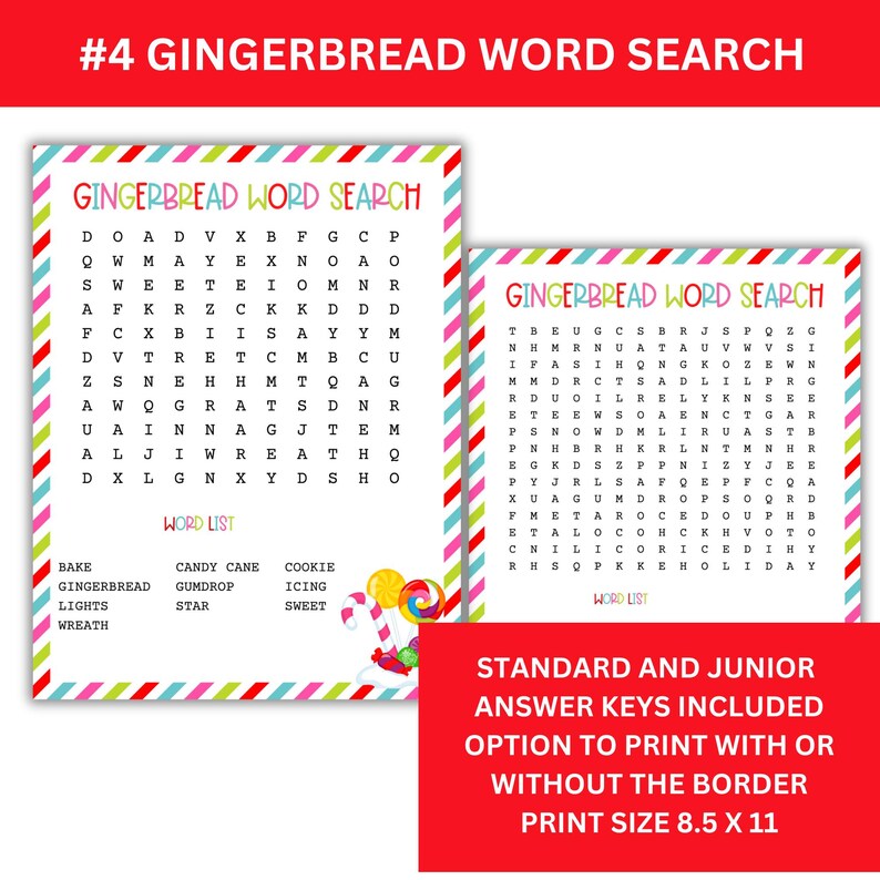 Gingerbread Game Bundle | Printable Holiday Activities PDF - Etsy