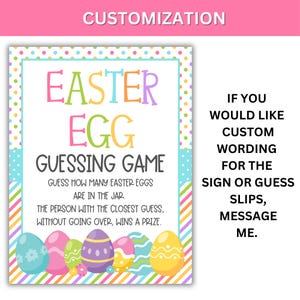 Easter Egg Guessing Game: Printable Party Activity (instant Download ...