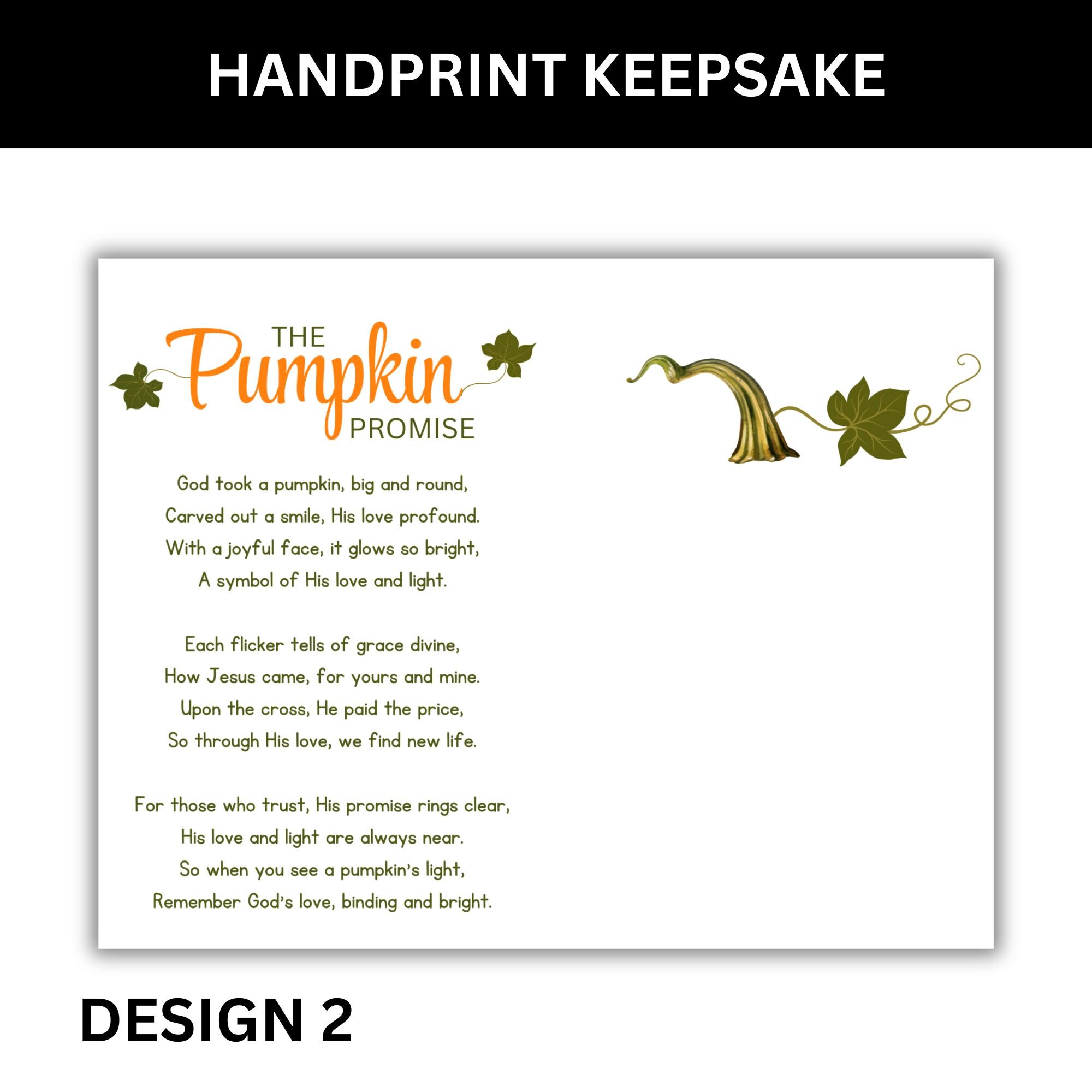 Pumpkin Promise Handprint Craft: Christian Fall Activity (digital ...