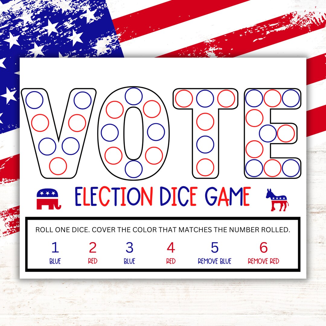 Printable Election Dice Game - Instant Download PDF With 3 Designs - Etsy