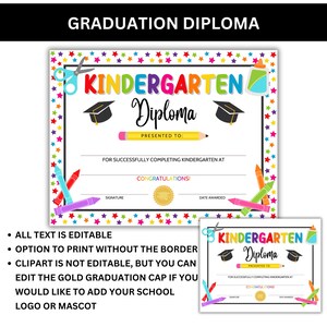 Kindergarten Graduation Bundle - Editable Canva Templates - Program ...