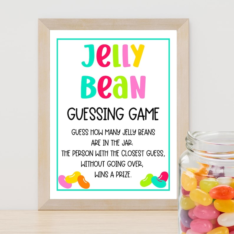 Jelly Bean Guessing Game Printable: Easter, Baby Shower, Classroom (PDF ...