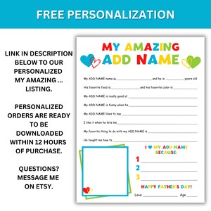 My Amazing Abuelo Printable Father's Day Gift Birthday Gift ...