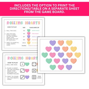 Valentine's Day Printable Games, Classroom Valentine Party, Rolling ...